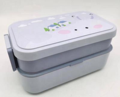 China Eco-Friendly Bamboo Fiber Rectangle Lunch Box with Soup Container and Reusable Cutlery Set for sale