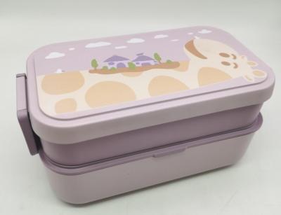 China Eco-Friendly Bamboo Fiber Rectangle Lunch Box with Soup Container and Reusable Cutlery Set for sale