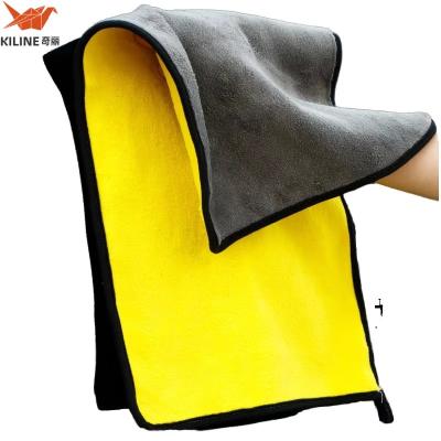China Car Polishing Waxing Towel Super Quality Microfiber Double Sided Coral Fleece Kitchen Customized Printing for sale