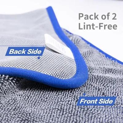 China KILINE High Quality 1200gsm 600gsm Custom Size Car Wash Towel Twisted Loop Microfiber Car Drying Towel for sale