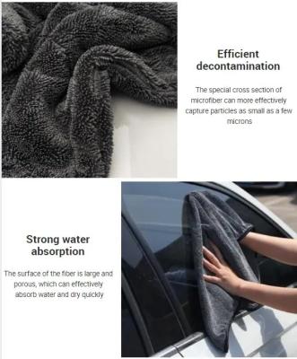 China KILINE High Quality 1200gsm 600gsm Custom Size Car Wash Towel Twisted Loop Microfiber Car Drying Towel for sale