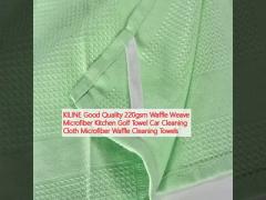 KILINE Good Quality 220gsm Waffle Weave Microfiber Kitchen Golf Towel Car Cleaning Cloth Microfiber Waffle Cleaning Towels