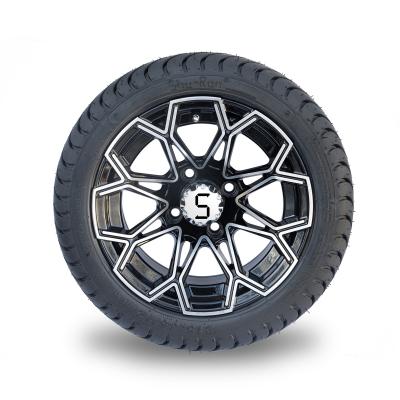 Cina Carretto di golf lavorato/ruote nero di lucentezza e 215/35-12 basso profilo DOT Tyres Set di 4 in vendita