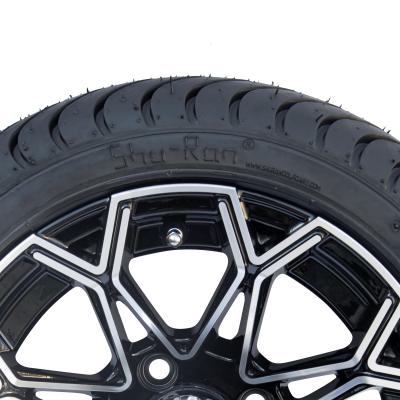 Cina Carretto di golf lavorato/ruote nero di lucentezza e 215/35-12 basso profilo DOT Tyres Set di 4 in vendita