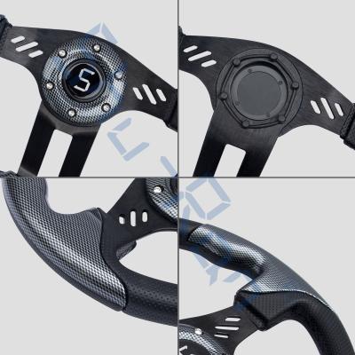Cina Presa della fibra del carbonio dell'aviatore 5 del carretto di golf/volante nero dei raggi in vendita