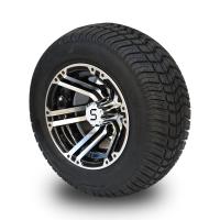 Quality 10'' Golf Cart Rim And 205/50-10 DOT Street Tire Assembly - Machined/Glossy for sale