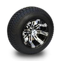 Quality 10'' Golf Cart Rim And 205/50-10 DOT Street Tire Assembly - Machined/Glossy for sale