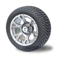 Quality Golf Cart 12'' Aluminum Alloy Wheel and 215/35-12 DOT Street Tire Assembly - for sale