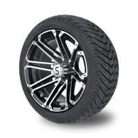 Quality 14x7 Golf Cart Wheels And Tires Combo 225/30-14 Street Tire Machined Glossy for sale