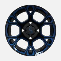 Quality Golf Cart Wheels 12 Inch Blue/Glossy Black 4x4 Bolt Including Center Caps for sale