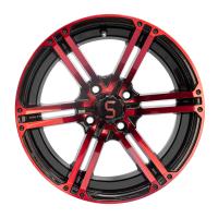Quality 14 Inch Golf Cart Aluminum Wheels Red Gloss Black 4X4 Bolt Pattern 101.6 PCD 7 for sale