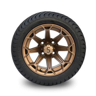 Cina Ruote di alluminio bronzee a 12 pollici del carretto di golf e modello di DOT Tyres Assembly 4x4 Bolt di basso profilo 215/35-12 in vendita