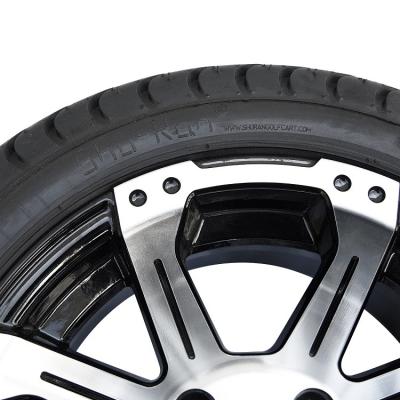 Cina Il carretto di golf a 12 pollici di alluminio nero spinge e stanca 215 35 12 con 8 raggi in vendita