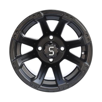 Cina Le ruote a 14 pollici a 12 pollici della lega del carretto di golf hanno lavorato Matte Black a macchina nero lucido in vendita