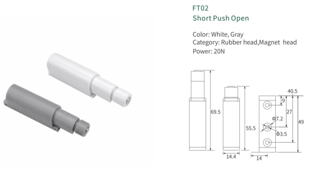 NISKO Built-In Cabinet Hardware Magnetic Push to Open manufacture