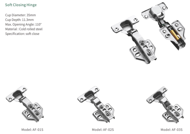AF-01S NISKO Soft Closing Wide Opening Door Hinge supplier
