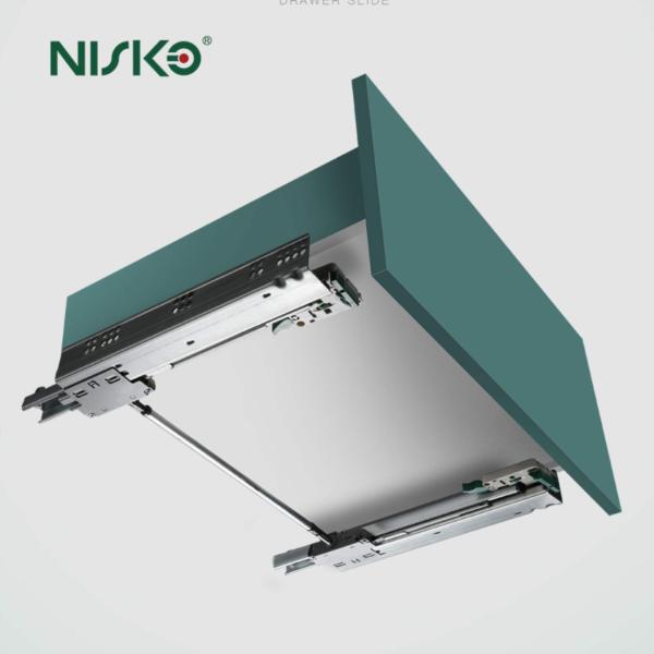 Quality Telescopic Concealed Drawer Runner Slide Push Open Zinc Plating for sale