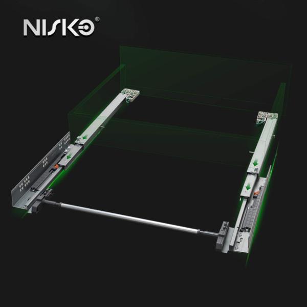 Quality Telescopic Concealed Drawer Runner Slide Push Open Zinc Plating for sale