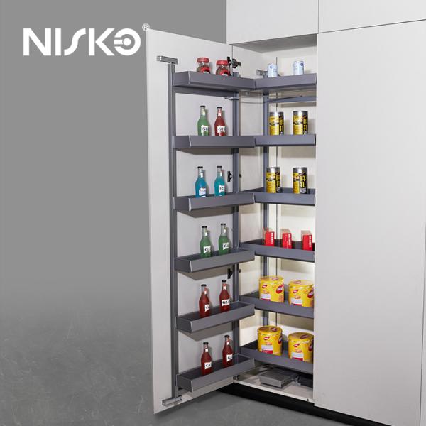 Quality Aluminum Pull Out Kitchen Tall Pantry Cabinet Unit 6 Shelf for sale