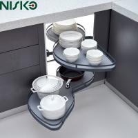 China Magic Swing Corner Cabinet Basket Pull Out System with 360° Rotation and Soft Close - 730-930mm Width, 15-20kg Capacity for sale