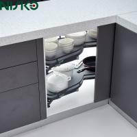 China Magic Swing Corner Cabinet Basket Pull Out System with 360° Rotation and Soft Close - 730-930mm Width, 15-20kg Capacity for sale