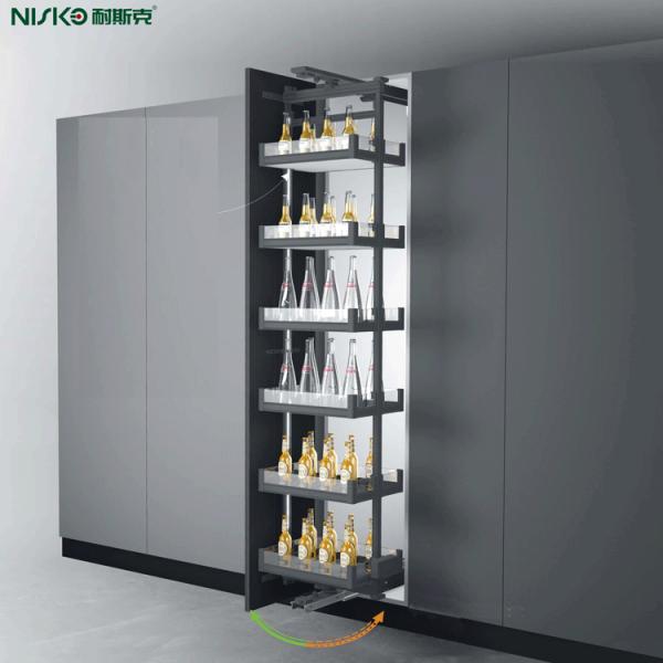 Quality 6 Shelf Pull Out Pantry Unit Kitchen Revolving Basket Soft-Close Cabinet Storage for sale