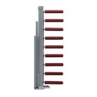 China Pull Out Soft-closing Side Mounted Closet Tie Rack - 168×472×96mm Aluminum Frame with Leather Holders for sale