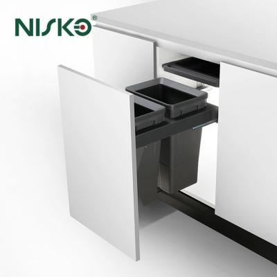 China Twin Side Mounted Kitchen Cabinet Dustbin with Soft Close for sale