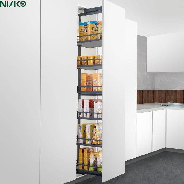 Quality 6 Tiers Sliding Mount Tall Pantry Cabinet Pullout Organizer Soft Close for sale