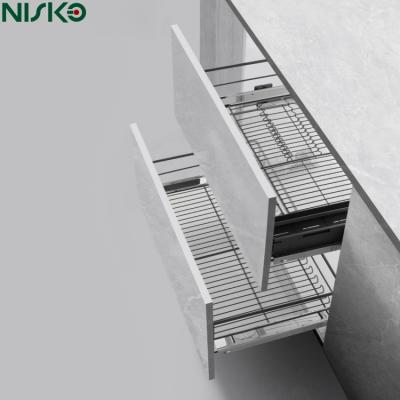 China Multipurpose 2 Tier Pull Out de alambre Cestas de cajones bandeja de cubiertos en venta
