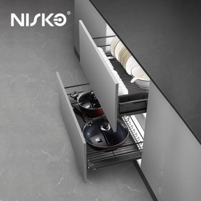 China Cestas extraíbles de alambre para armarios de cocina para almacenamiento de cuencos, platos y cubiertos en venta