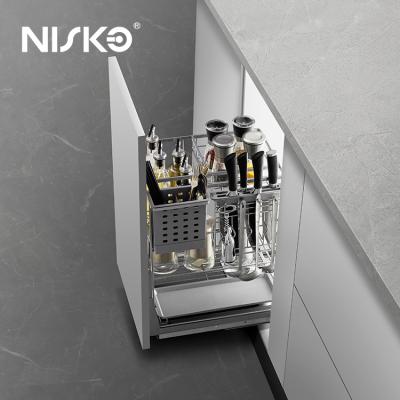 China Cestas extraíbles multiusos con separadores de alambre para cubiertos, cajones para utensilios y botellas en venta