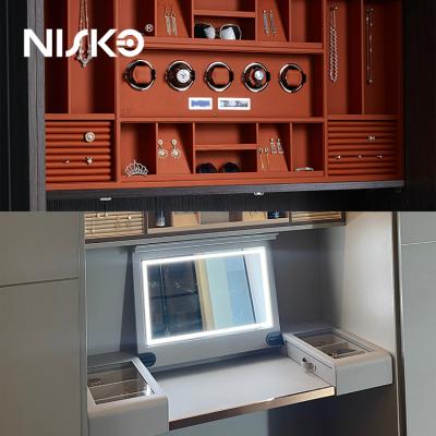 China Wardrobe Jewelry Display Box Electric Lift Up With LED Light for sale