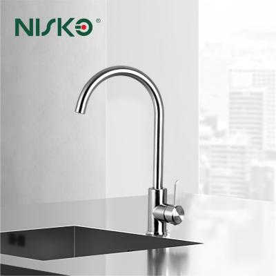 China Top Mount 304 Stainless Steel Kitchen Faucet With High Arc Spout for sale