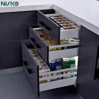 Quality Kitchen Iron Cabinet Soft Closing Drawer Bottle Storage Rack with Square Rod for sale