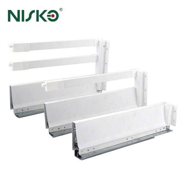 Quality Kitchen Cabinet Soft Close Slim Tandem Box Drawer Slide with Double Round Rod for sale
