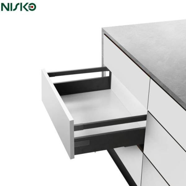 Quality Slide Cabinet Soft Closing Slim Tandem Box Drawer With Single Square Rod for sale