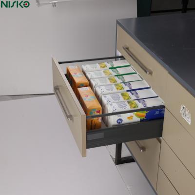China Soft Closing Slim Tandem Box Kitchen Furniture Drawer With Single Round Rod for sale