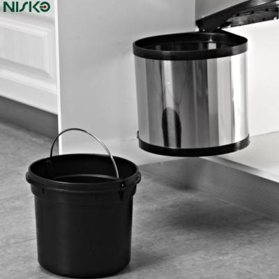 China 360 Rotating Out Kitchen Dustbin Trash Bin Organizer 300/400mm for sale