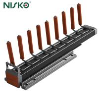 China Pull Out Soft-closing Side Mounted Closet Tie Rack - 168×472×96mm Aluminum Frame with Leather Holders for sale