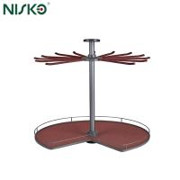 China 3 Layer Rotating Clothes Rack 360 Degree Pants Rack 740mm Wardrobe Corner Storage Solution for sale
