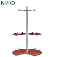 China 3 Layer Rotating Clothes Rack 360 Degree Pants Rack 740mm Wardrobe Corner Storage Solution for sale