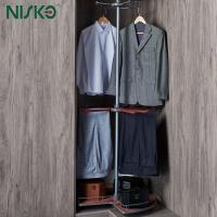China 3 Layer Rotating Clothes Rack 360 Degree Pants Rack 740mm Wardrobe Corner Storage Solution for sale