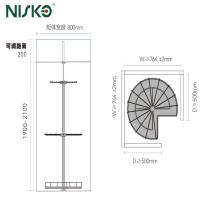 China 3 Layer Rotating Clothes Rack 360 Degree Pants Rack 740mm Wardrobe Corner Storage Solution for sale