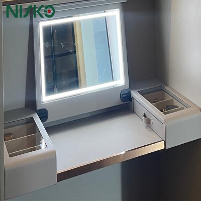 China Hidden Make Up Foldable Table Mirror Jewelries Organizer for Cabinet Wardrobe Bedroom for sale