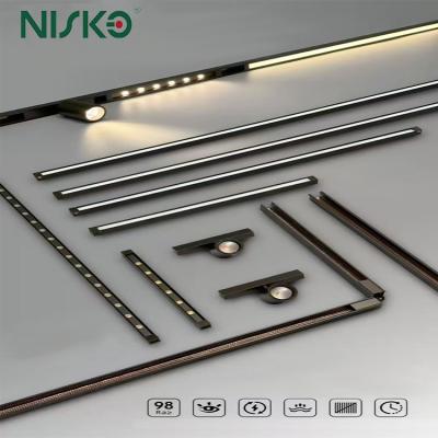 China Magnetic Track Lights Ceiling Wall Liear Light Spot Recessed LED Rail Lighting System for sale
