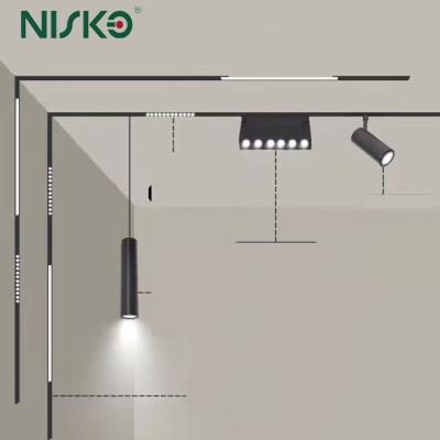 China Magnetic Track Lights Ceiling Wall Liear Light Spot Recessed LED Rail Lighting System for sale