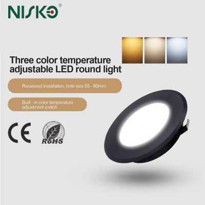 China Built-In Ceiling Light 3W LED Round Simple Spotlight Surface Mount Mini Cabinet Lamp for sale