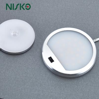 China DC 12V Dimmable Round Down Cabinet Lights 3W Motion Sensor Switch Ceiling Dome Lamp for sale