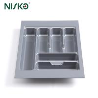 China Modular Cutlery Tray Flatware Organizer with Adjustable Compartments BPA-Free Plastic 40cm for sale